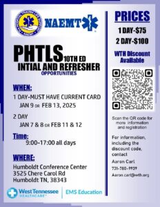 PHTLS Initial 2 Day - West TN EMS Director's Association